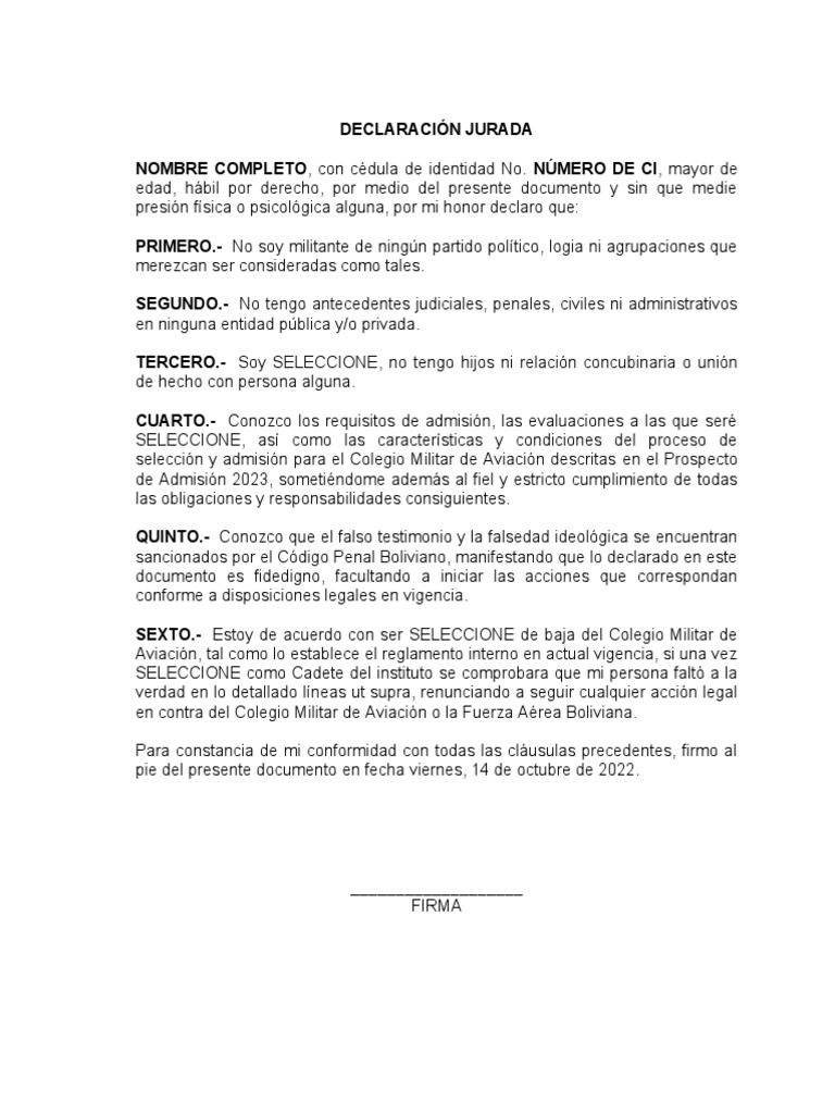 Form CMA-013 - Declaración Jurada | PDF | Ciencias sociales
