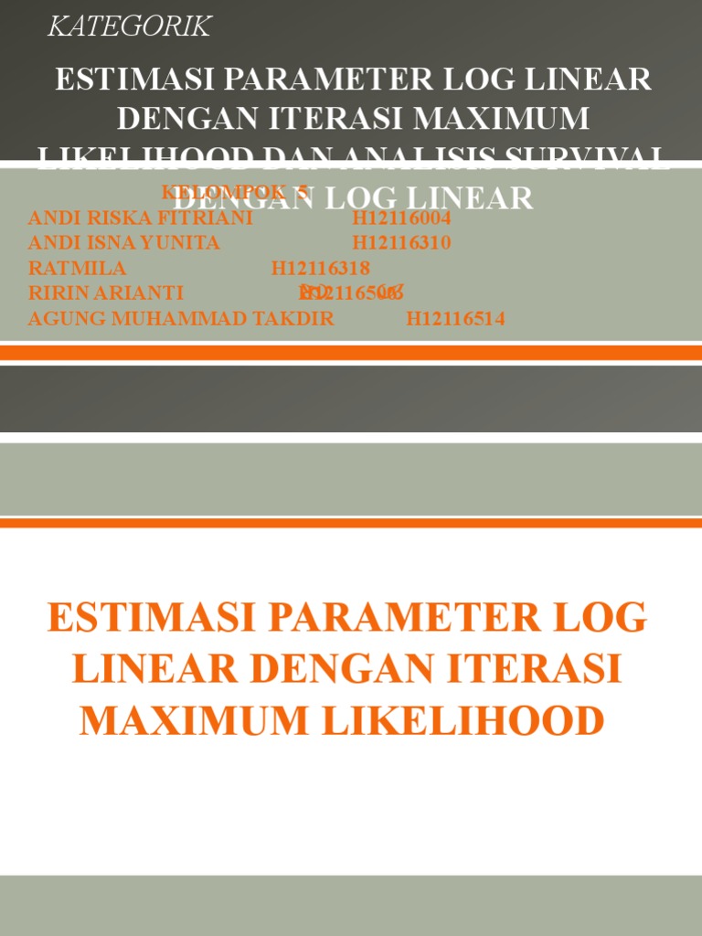 Kelompok 5 - Estimasi Parameter Dengan Maksimum Likelihood | PDF