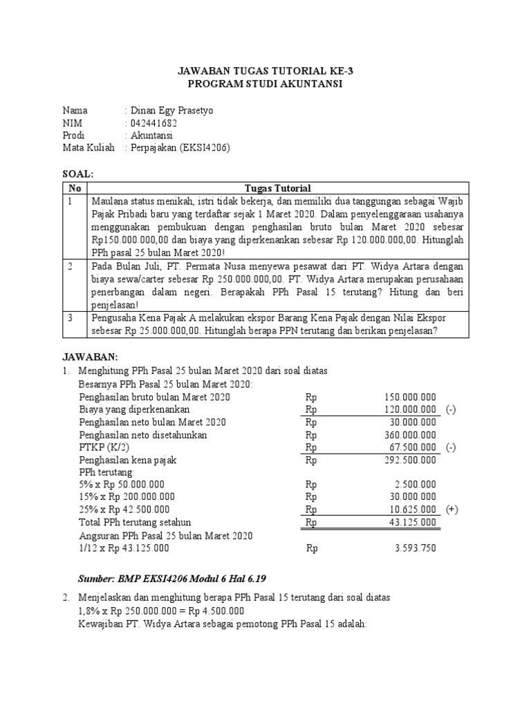 Perhitungan Pajak: PPh & PPN | PDF