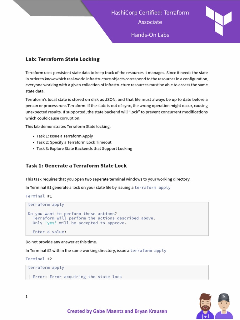 7b Terraform State Locking Pdf Computer File Cloud Computing