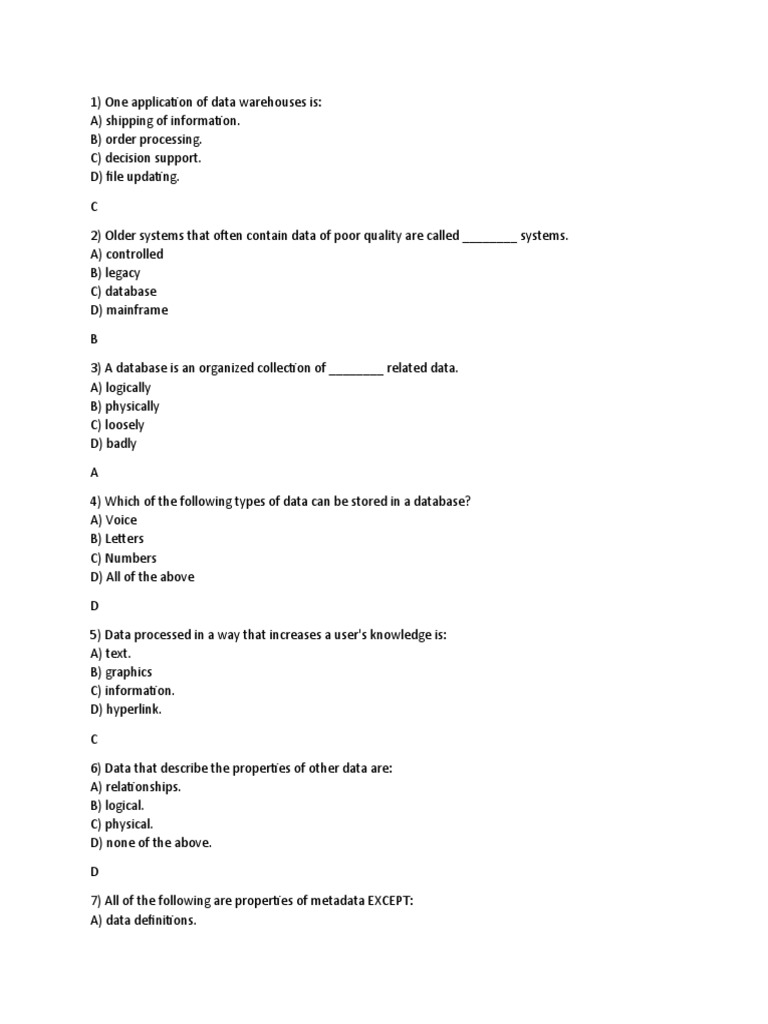 Chapt 1 Qs N As | PDF | Databases | Conceptual Model