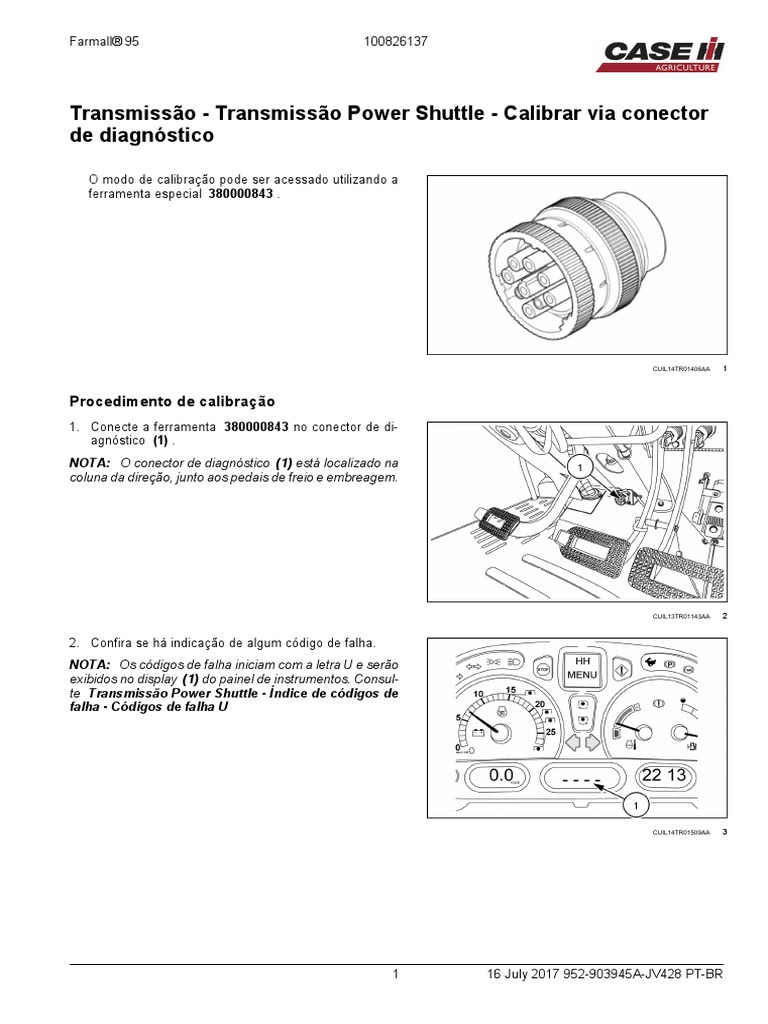 Calibração Farmall Power Shutte Via Conector PDF | PDF