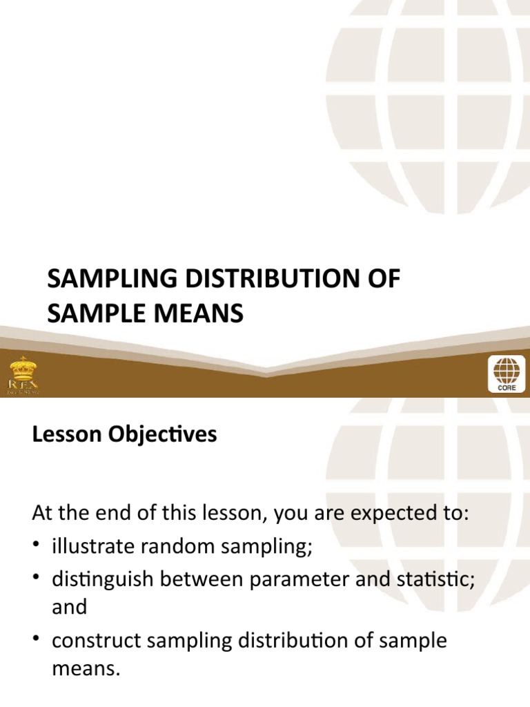 PSUnit III Lesson 1 Sampling Distribution of Sample Means | PDF ...