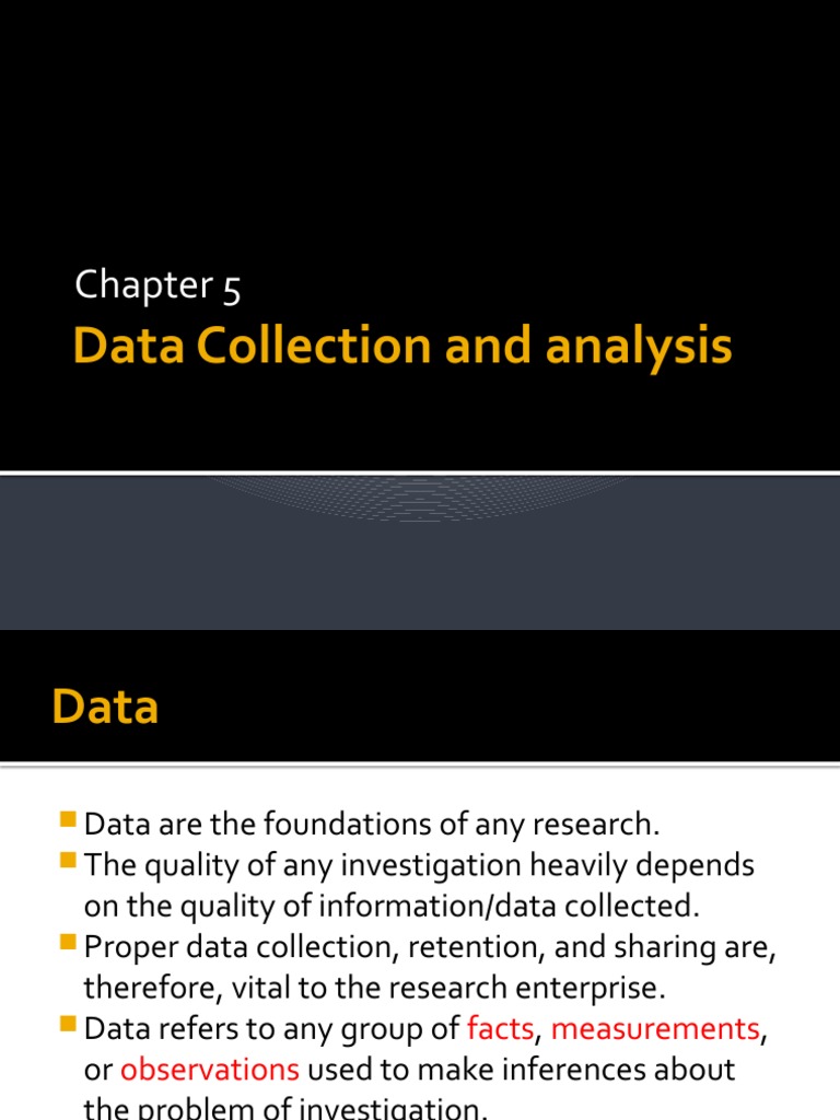Data Collection and Analysis | PDF