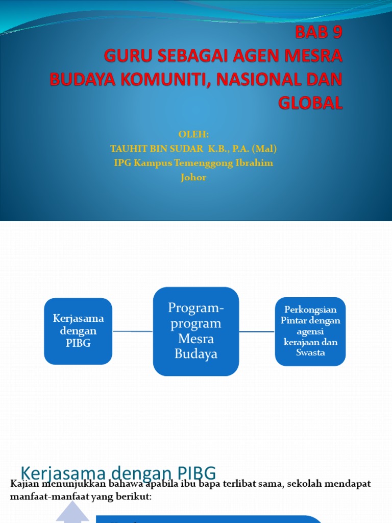 Bab 9 Guru Sebagai Agen Mesra Budaya Komuniti, Nasional Dan Global PDF ...