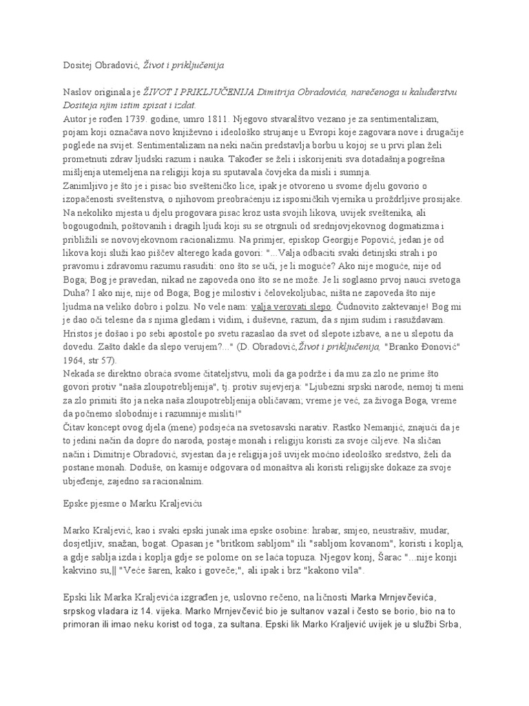 Dositej Obradović | PDF