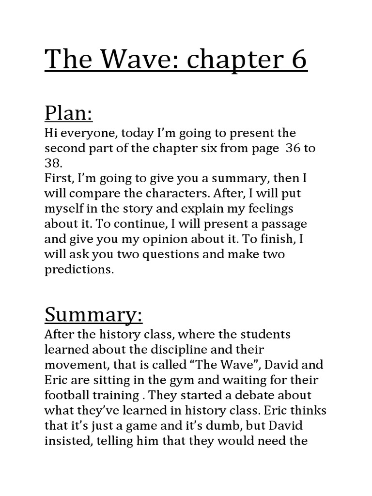 The Wave Chapter 6 | PDF