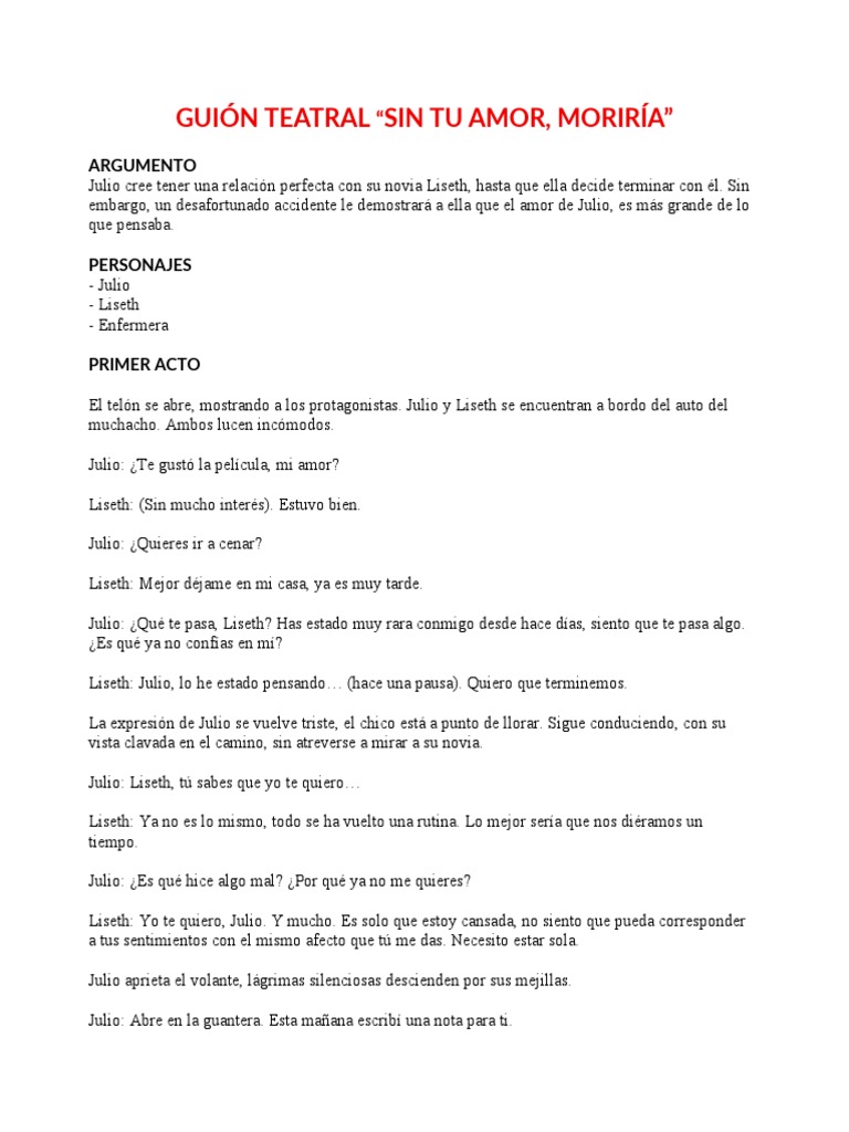 Guión Teatral | PDF