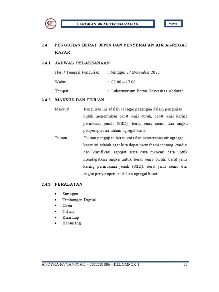 2.3.bab 2 Pengujian BJ Kasar (Dika) | PDF