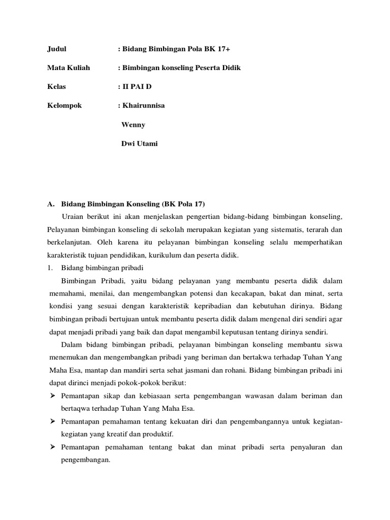 BK Pola 17 PDF | PDF | Karier & Perkembangan | Pengembangan Diri