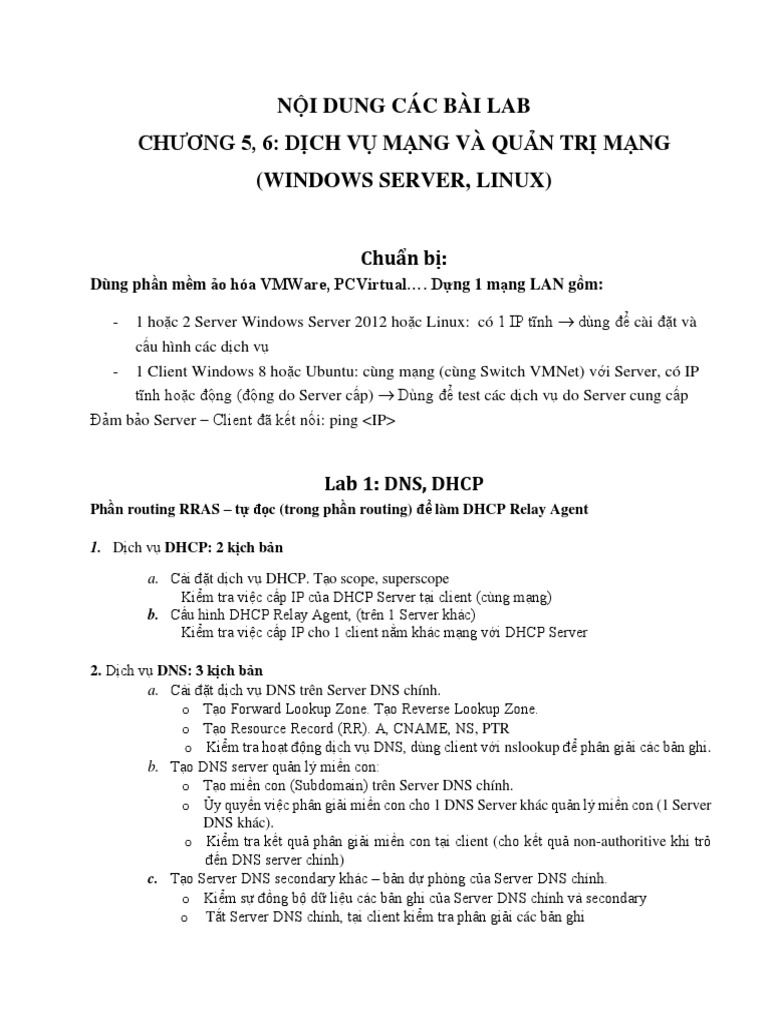 2022 - Noi Dung Bai LAB-Window-Linux PDF | PDF