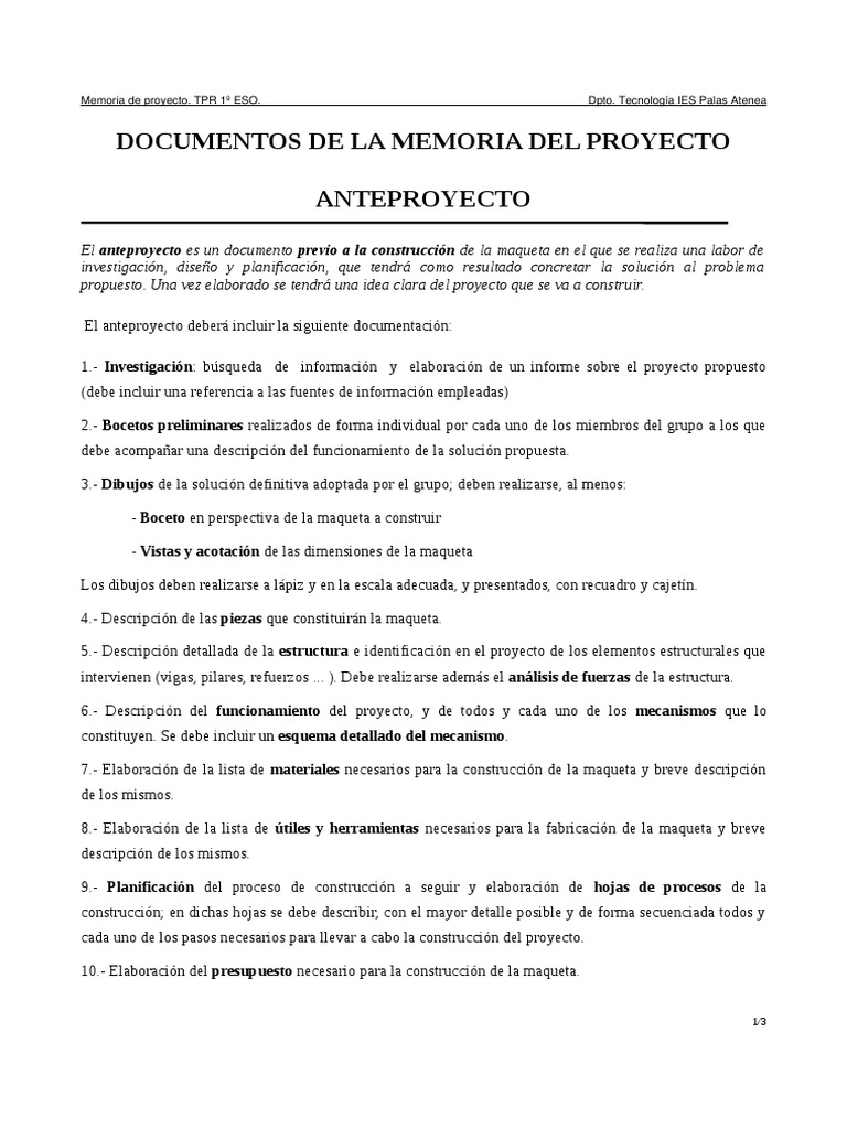 Memoria de Proyecto PDF | PDF
