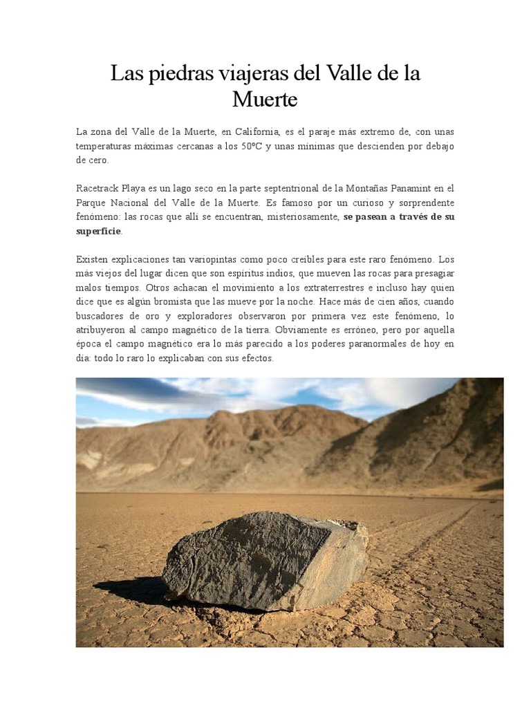 Las Piedras Viajeras Del Valle de La Muerte | PDF | Ciencias de la ...