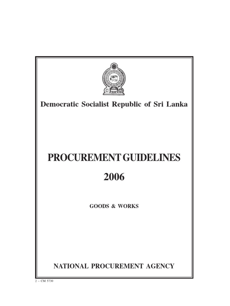 Procurement Guidelines 2006 - Goods & Works | Download Free PDF ...