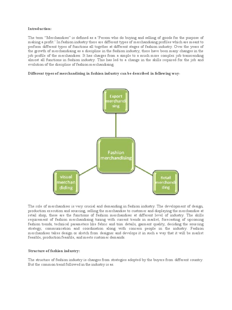 Introduction To Fashion Merchandising | PDF