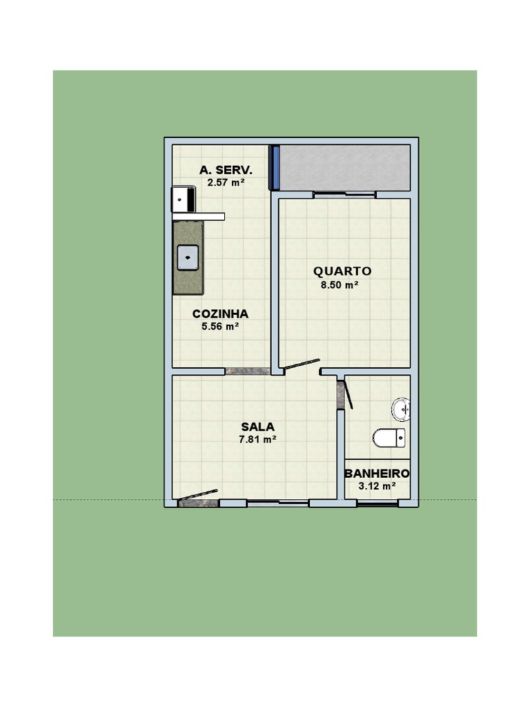 planta kitnet padrão | PDF