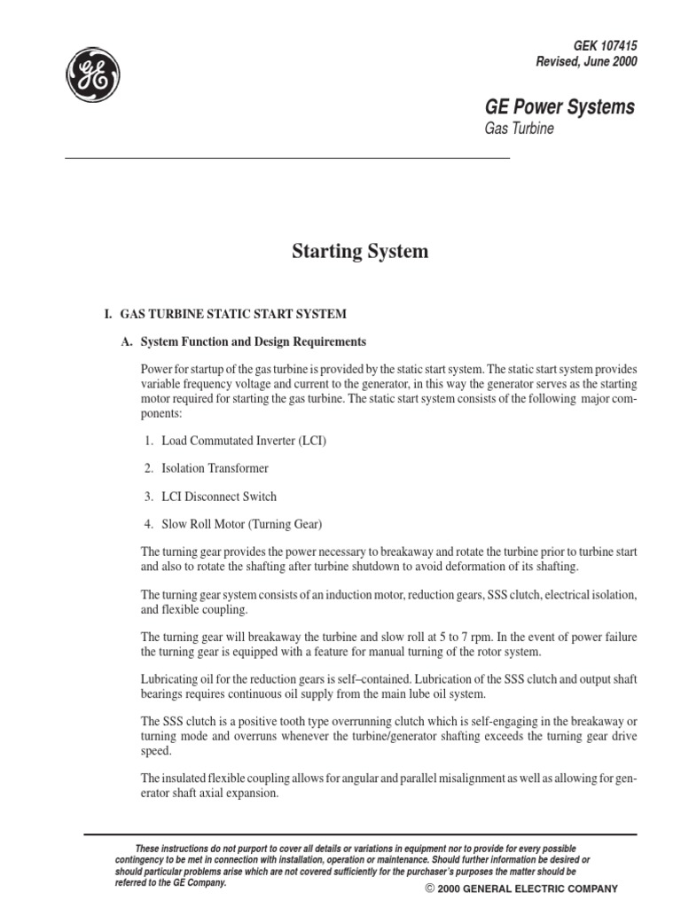 Gek 107415 Starting System PDF | PDF | Electric Motor | Electric Generator