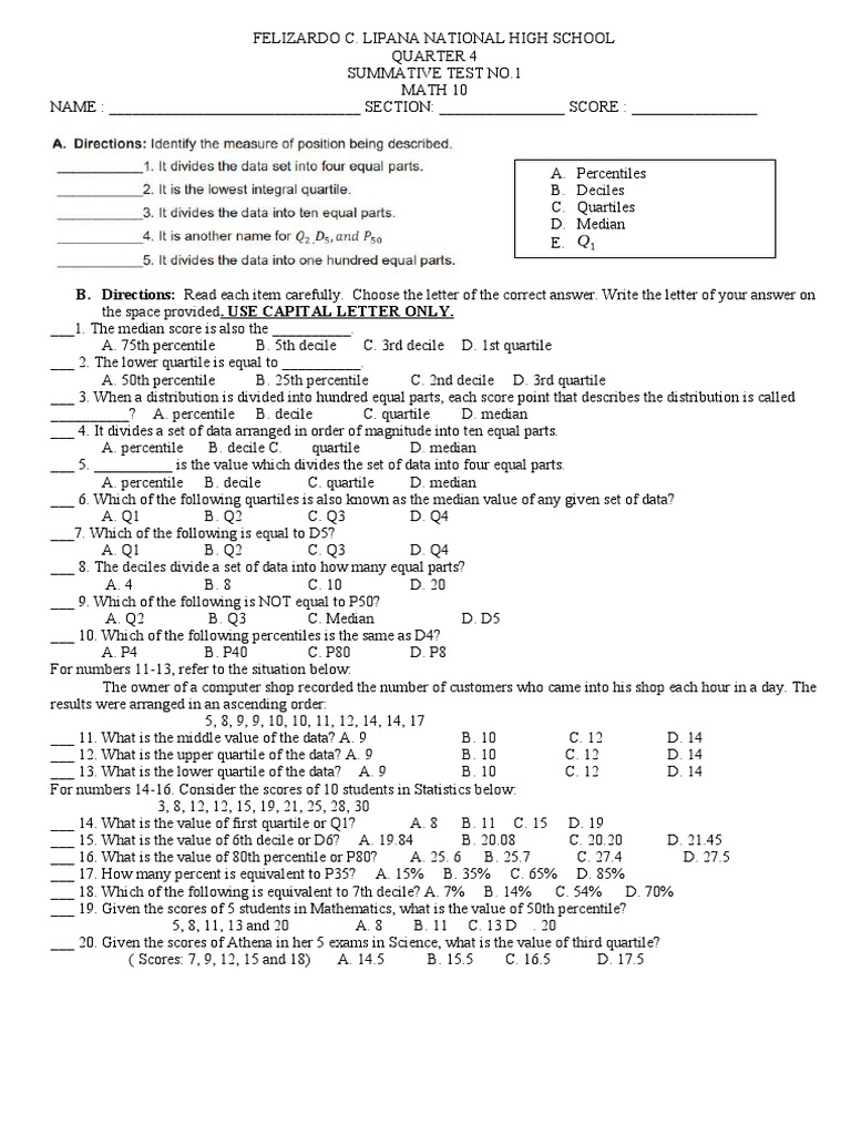 Q4-Summative 1 | PDF | Teaching Methods & Materials
