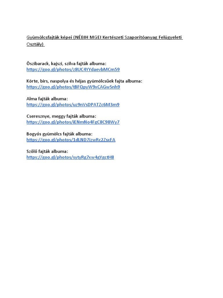 Gyümölcs Fajta Képek | PDF