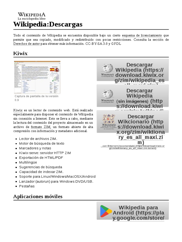 Wikipedia Descargas | PDF | Informática