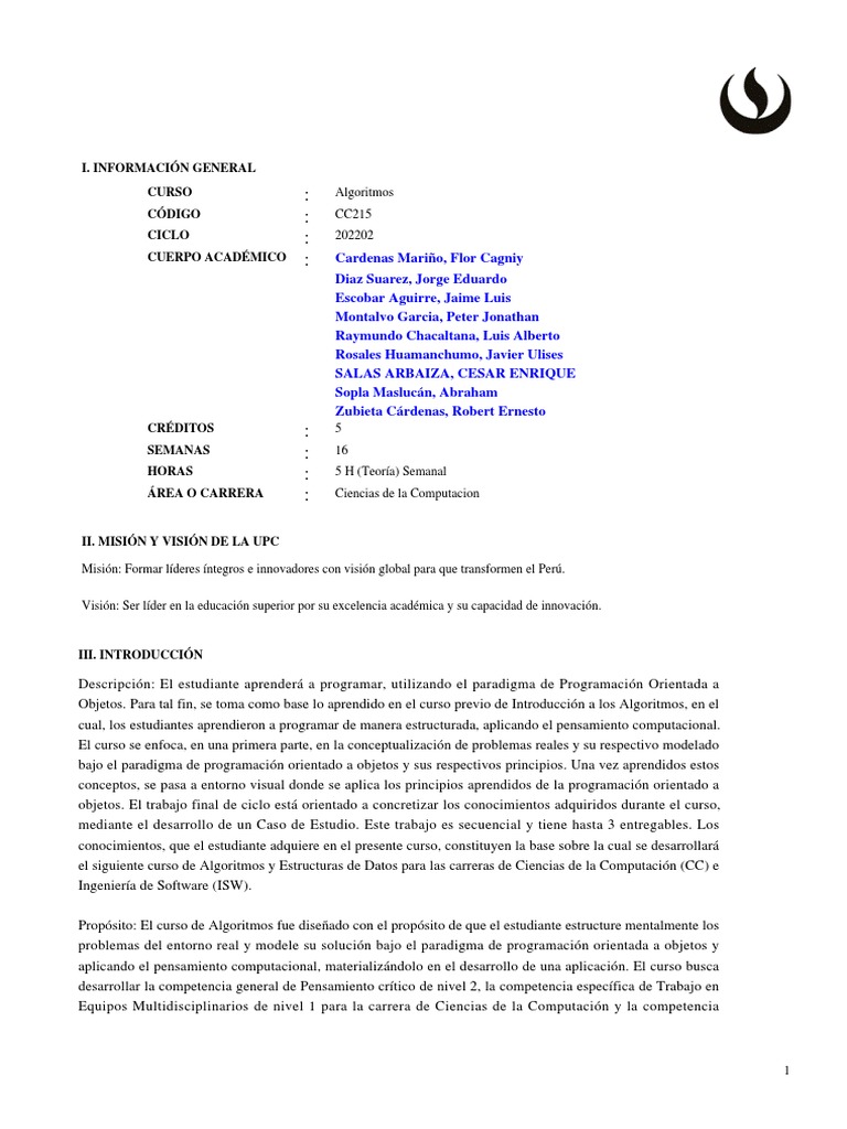 CC215 Algoritmos 202202 PDF | PDF