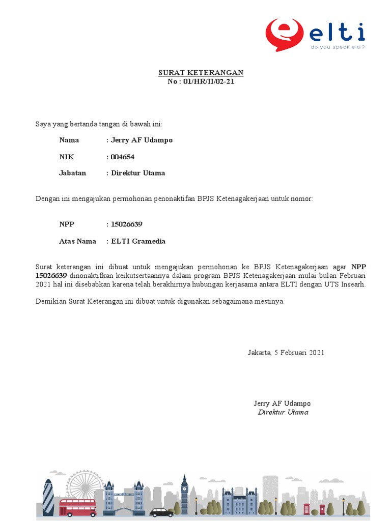 Surat Permohonan BPJS | PDF