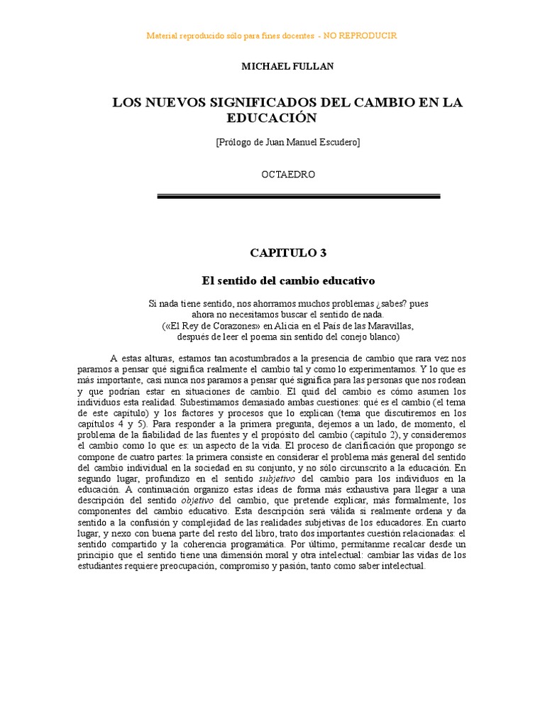 Fullan, M. (2002) Los nuevos significados del cambio en la educación ...