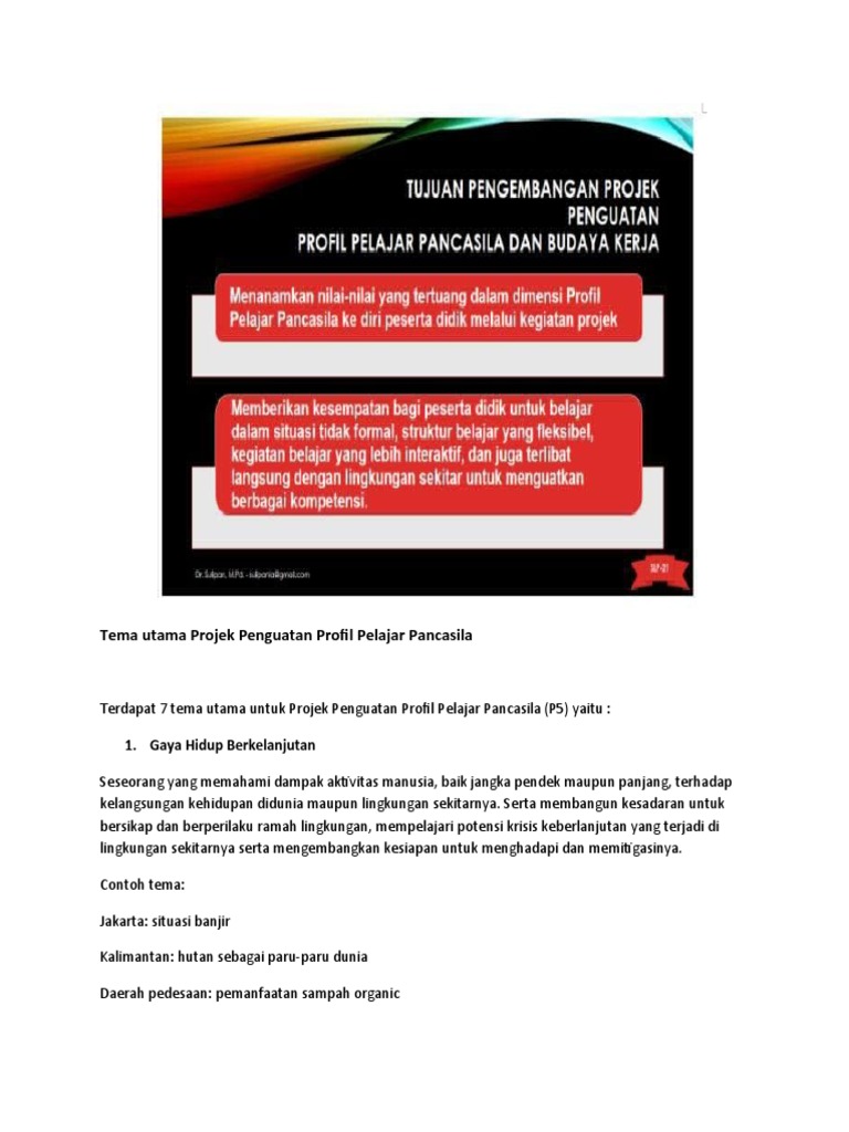 Tema Tujuan P5 | PDF
