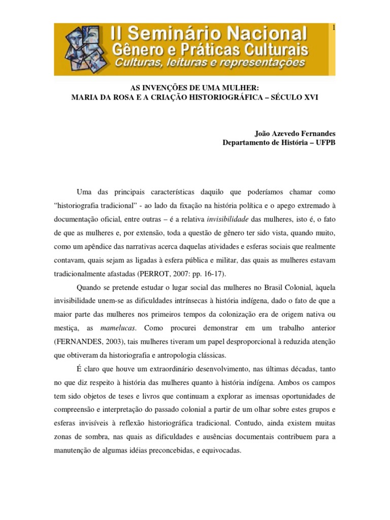 Maria Da Rosa e A Criação Historiográfica - Século Xvi | PDF | Religião ...