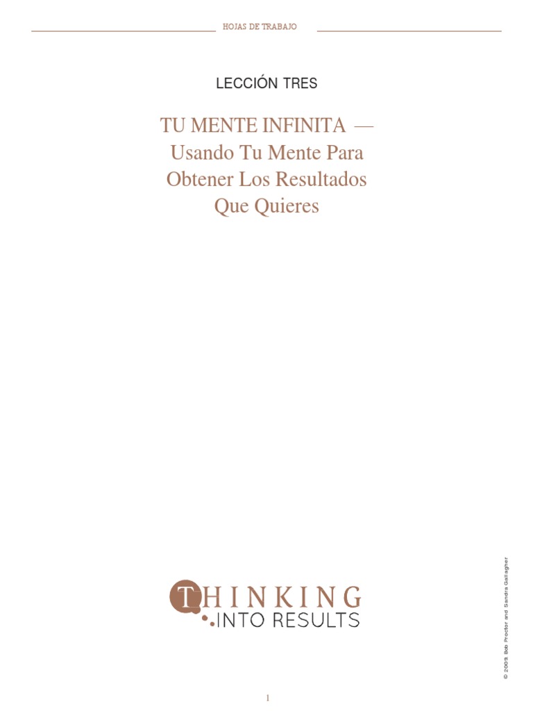 Lección 3 - Thinking Into Results - Español PDF | PDF