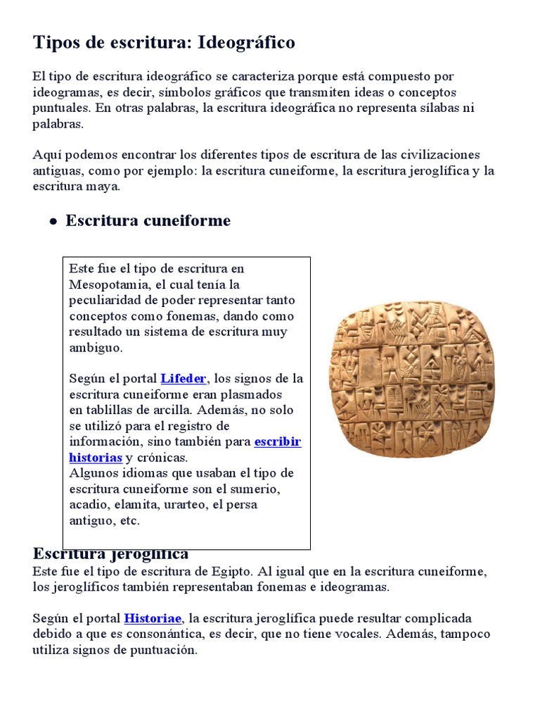 Tipos de Escritura | PDF