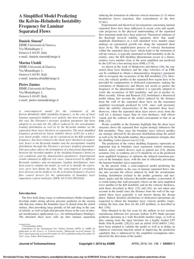 A Simplified Model Predicting The Kelvin-Helmholtz Instability Frequency For - Simoni Et Al ...