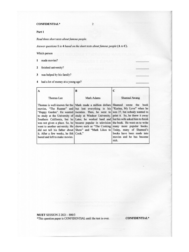 MUET Reading S2 2021 Pages 1-18 - Flip PDF Download _ FlipHTML5 | PDF