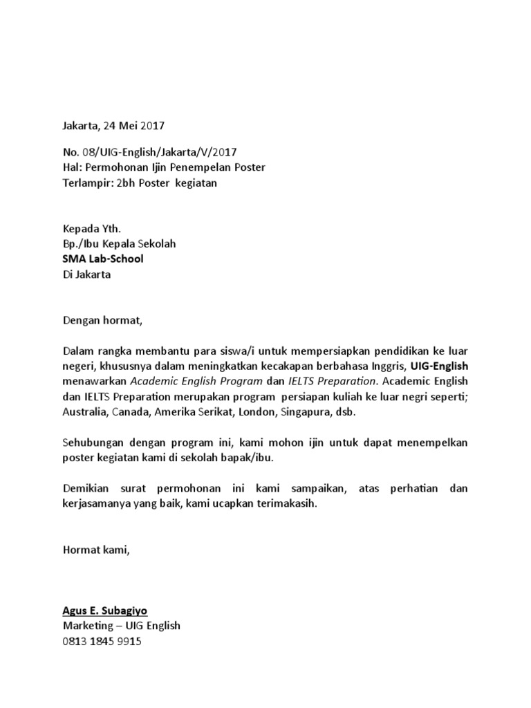 Let-Ijin Pemasangan Poster | PDF