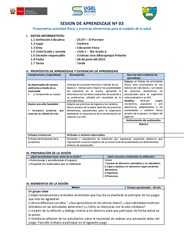 Sesion V - SEMANA 3, 6TO A PDF | PDF | Crecimiento personal y profesional