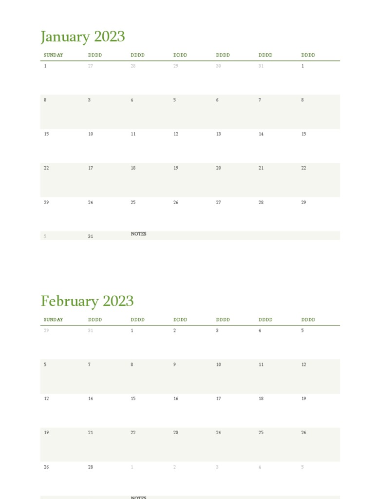12-Month Calendar | PDF