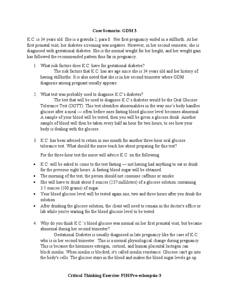 Gestational Diabetes & PIH Risk Factors | PDF | Gestational Diabetes ...