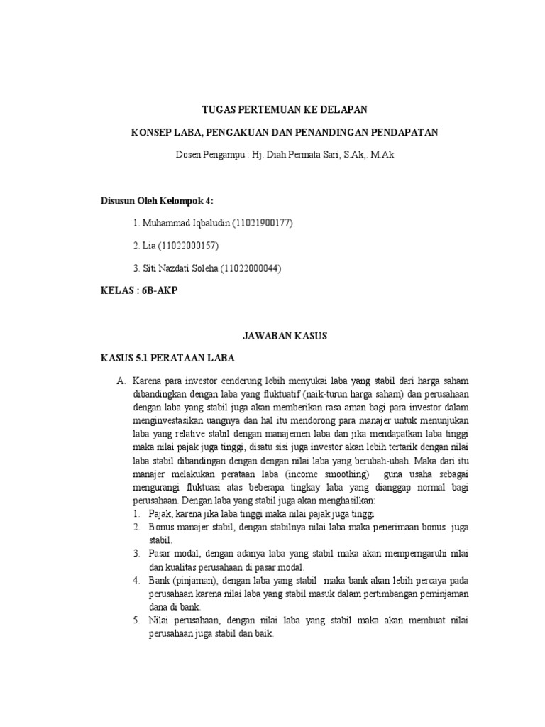 Tugas Pertemuan Ke Delapan | PDF