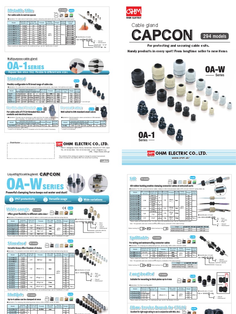 2211 Capcon Oa-W 4P | PDF | Electrical Connector | Components