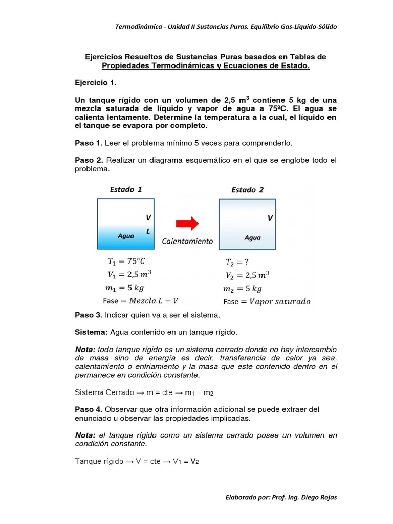 Ejercicios Resueltos Sustancias Puras - Parte 3 (1) | PDF | Gases | Temperatura