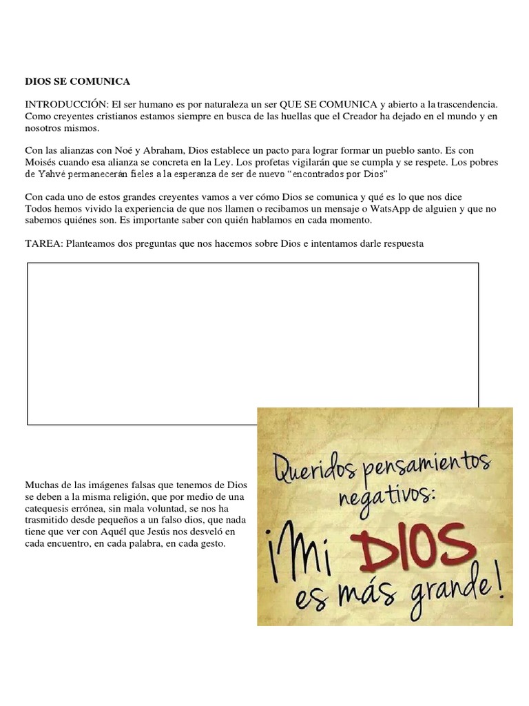 DIOS SE COMUNICA ACTIVIDAD.pdf | PDF