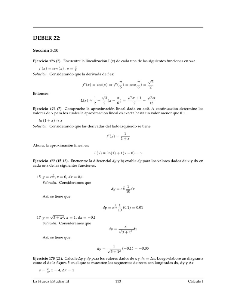 Deber 22 | PDF | Análisis matemático | Matemáticas