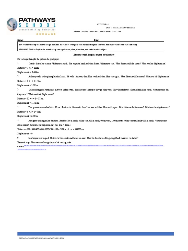 Physics Mechanics for MYP Year 4 | PDF