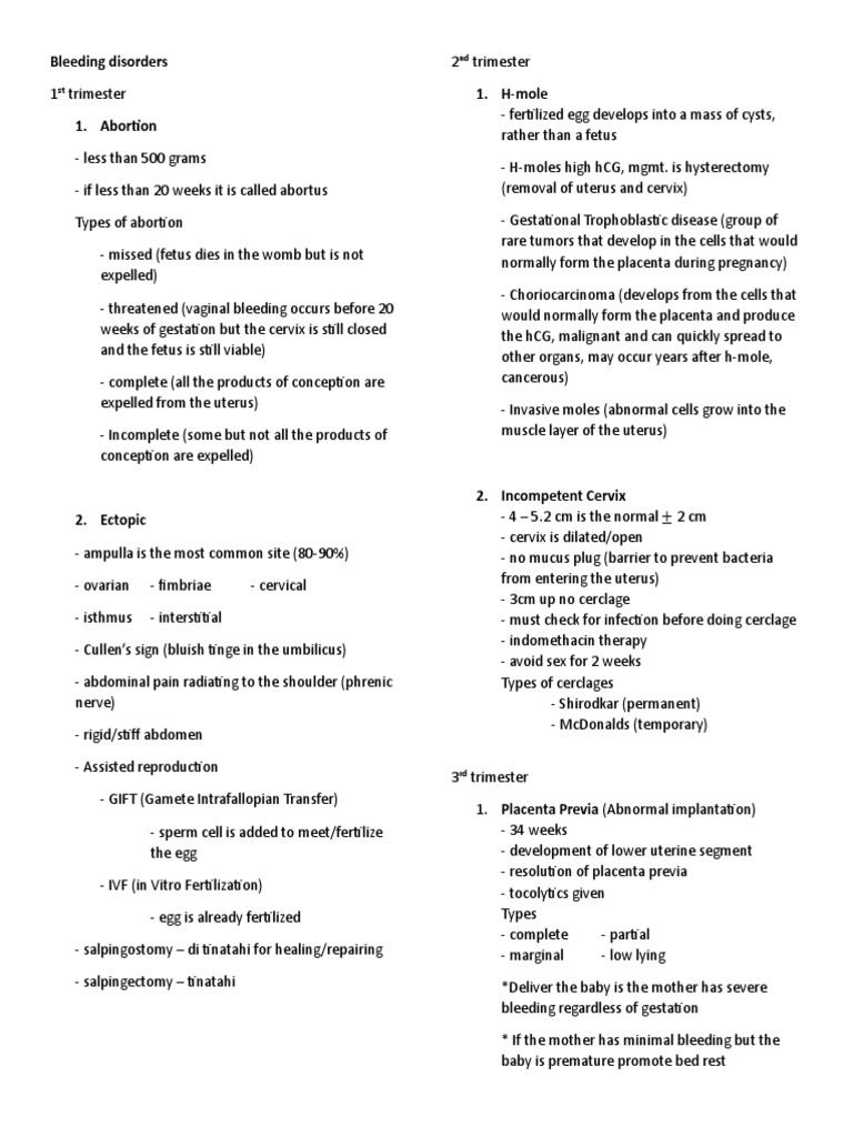Diagnosis And Management Of Common Bleeding Disorders During Pregnancy