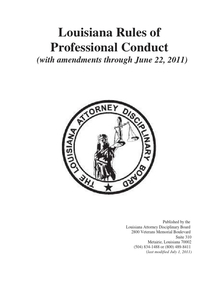 Louisiana Rules of Professional Conduct | PDF | Conflict Of Interest ...