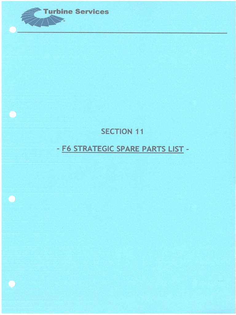 F6 Strategic Spare Parts List | PDF