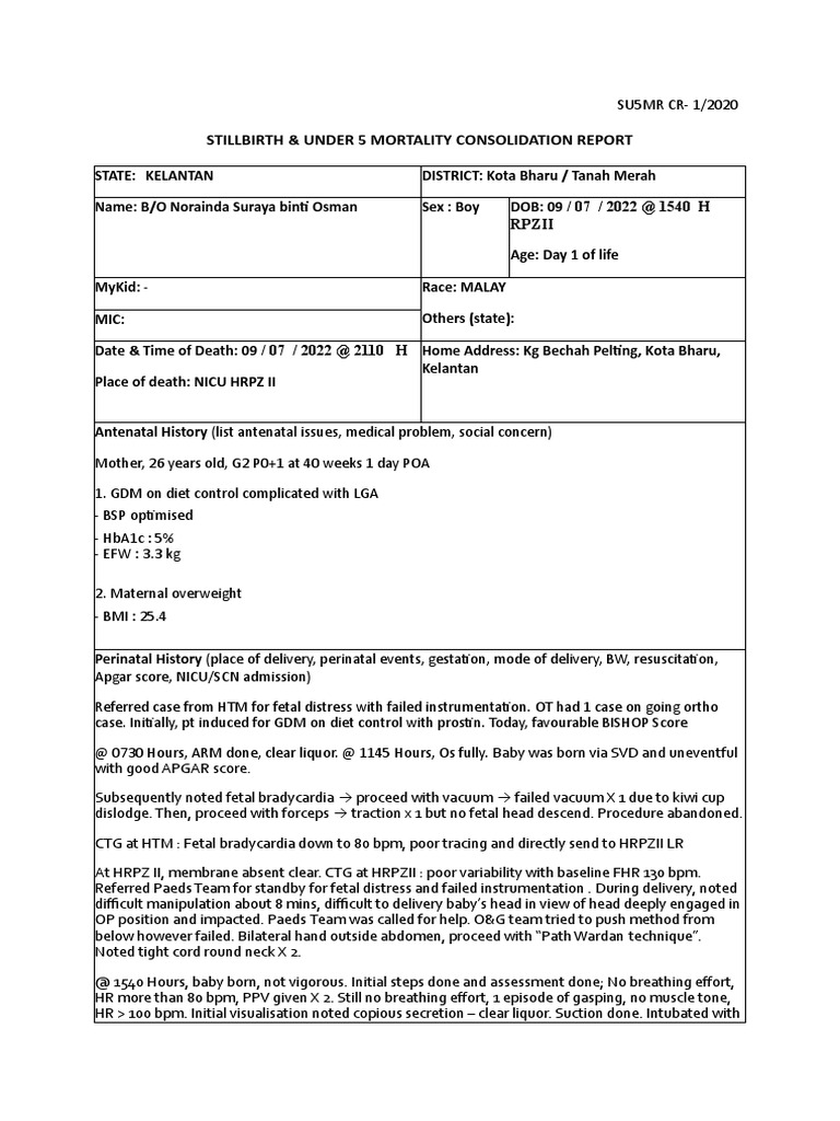 Consolidation Report Bo Noraina Suraya | PDF | Diseases And Disorders | Medical Specialties