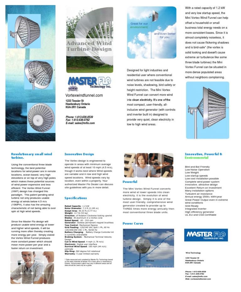 Vortex Brochure | PDF | Wind Power | Wind Turbine