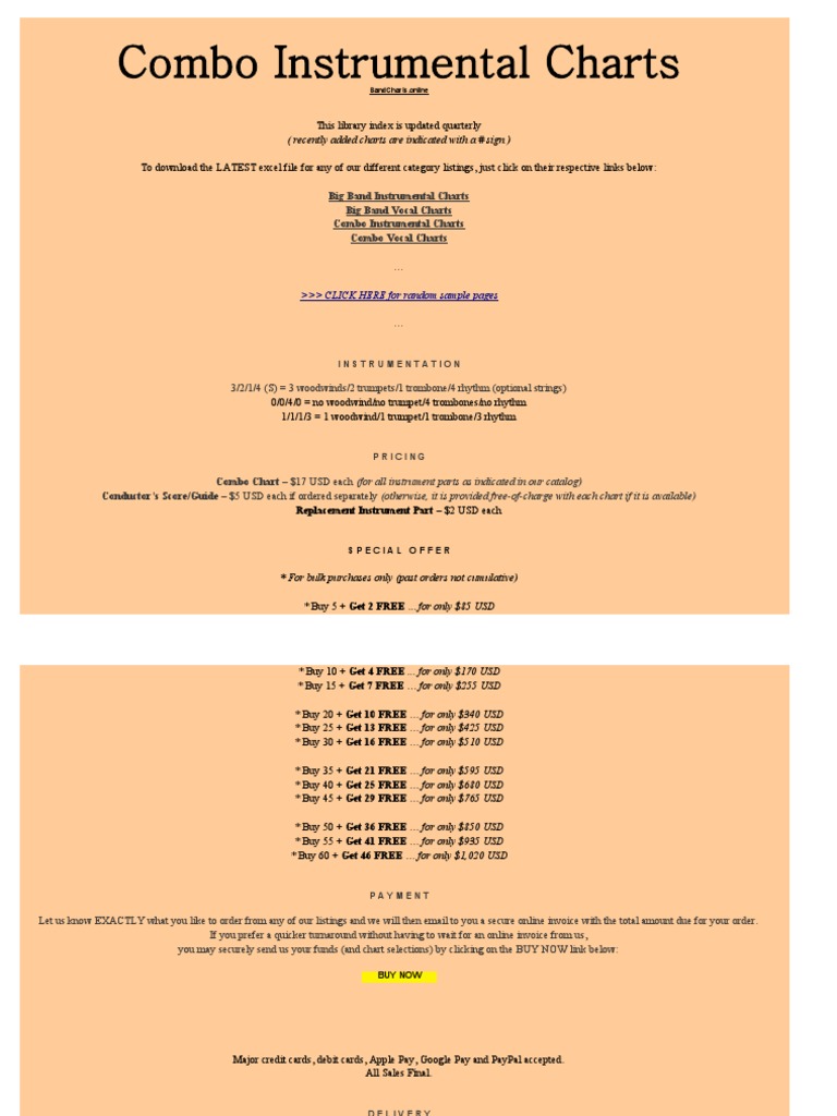 BandCharts - Online (Combo - Instrumentals) | PDF | Saxophone | Quartet