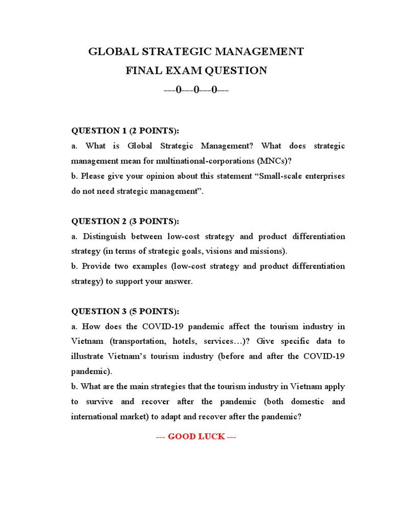 GSM Final Exam Questions | PDF